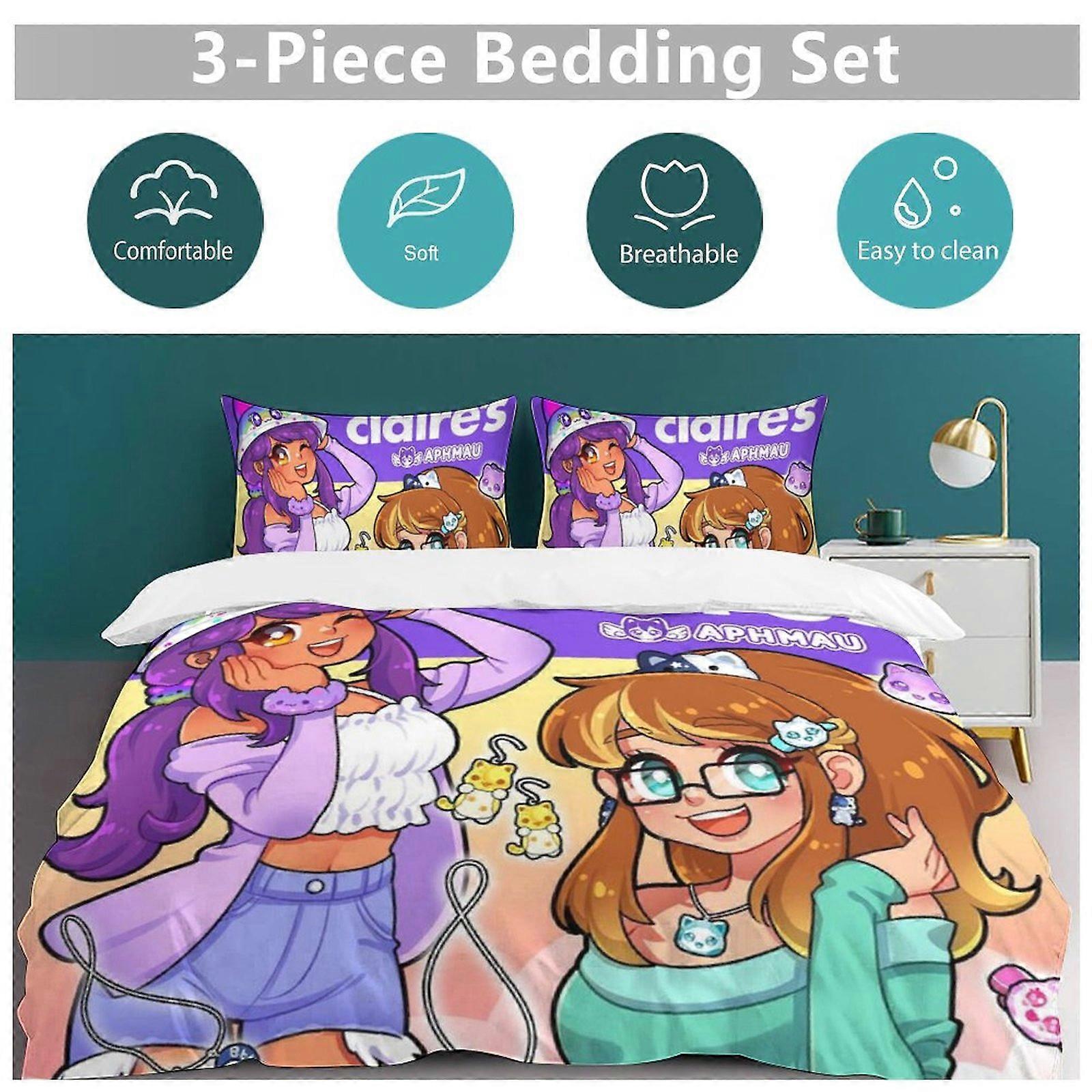 Bedding set XU633 Aphmau Down Duvet Cover Lightweight 3-piece Set, 1 ...