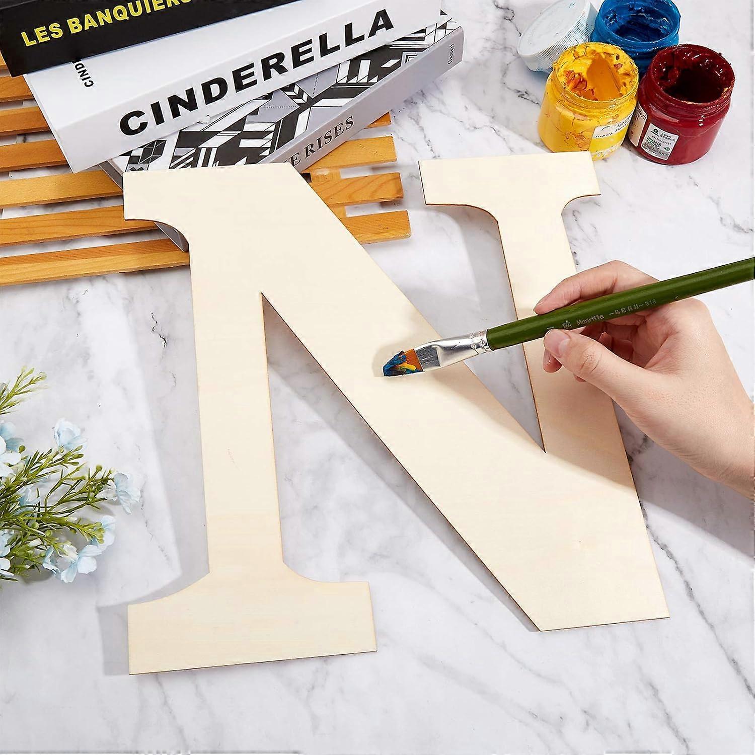 12 Inch Wooden Letters N Unfinished Wood Letters Wooden Alphabet Cutout ...
