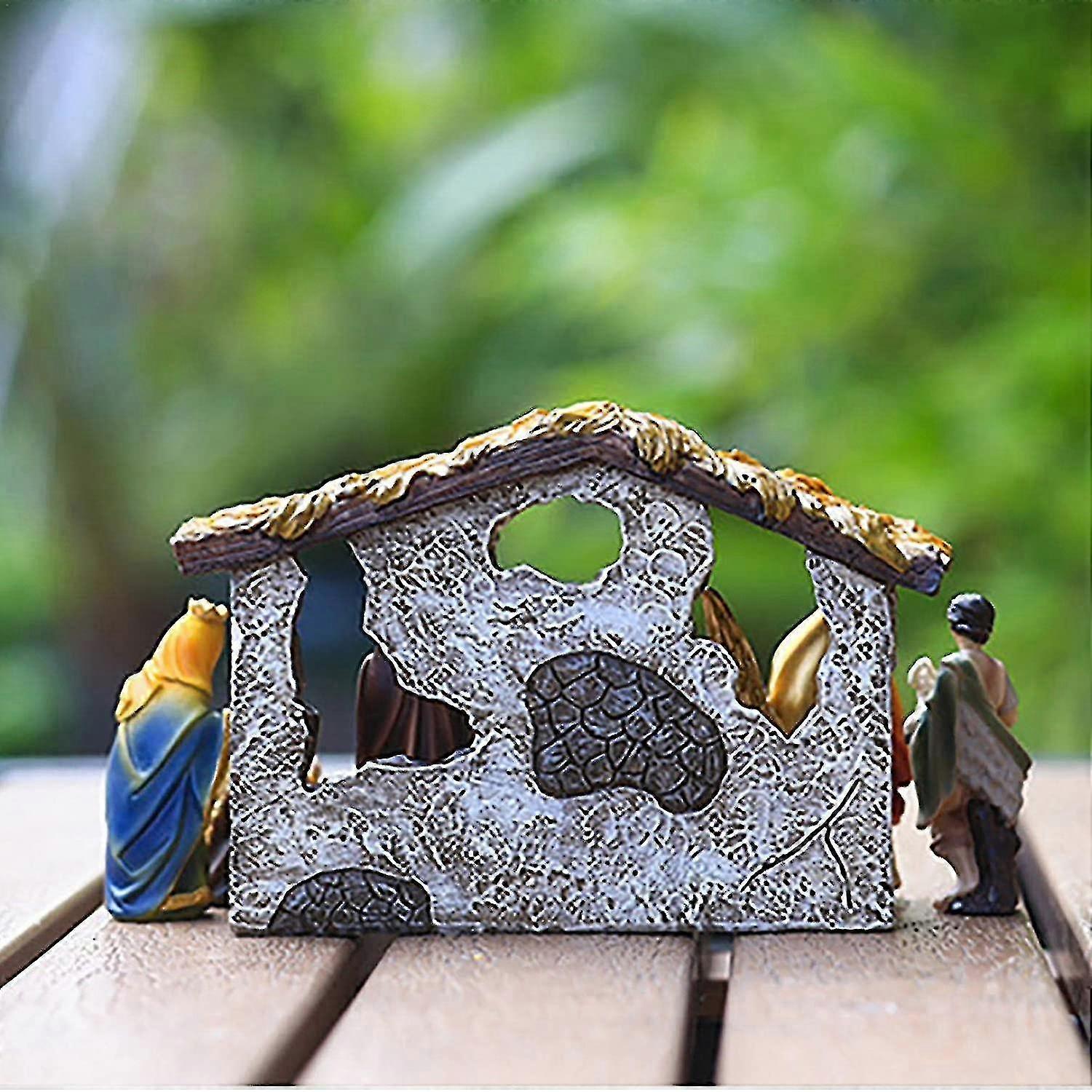 The Real Life Nativity Set, Christmas Nativity Set Stable, Resin ...