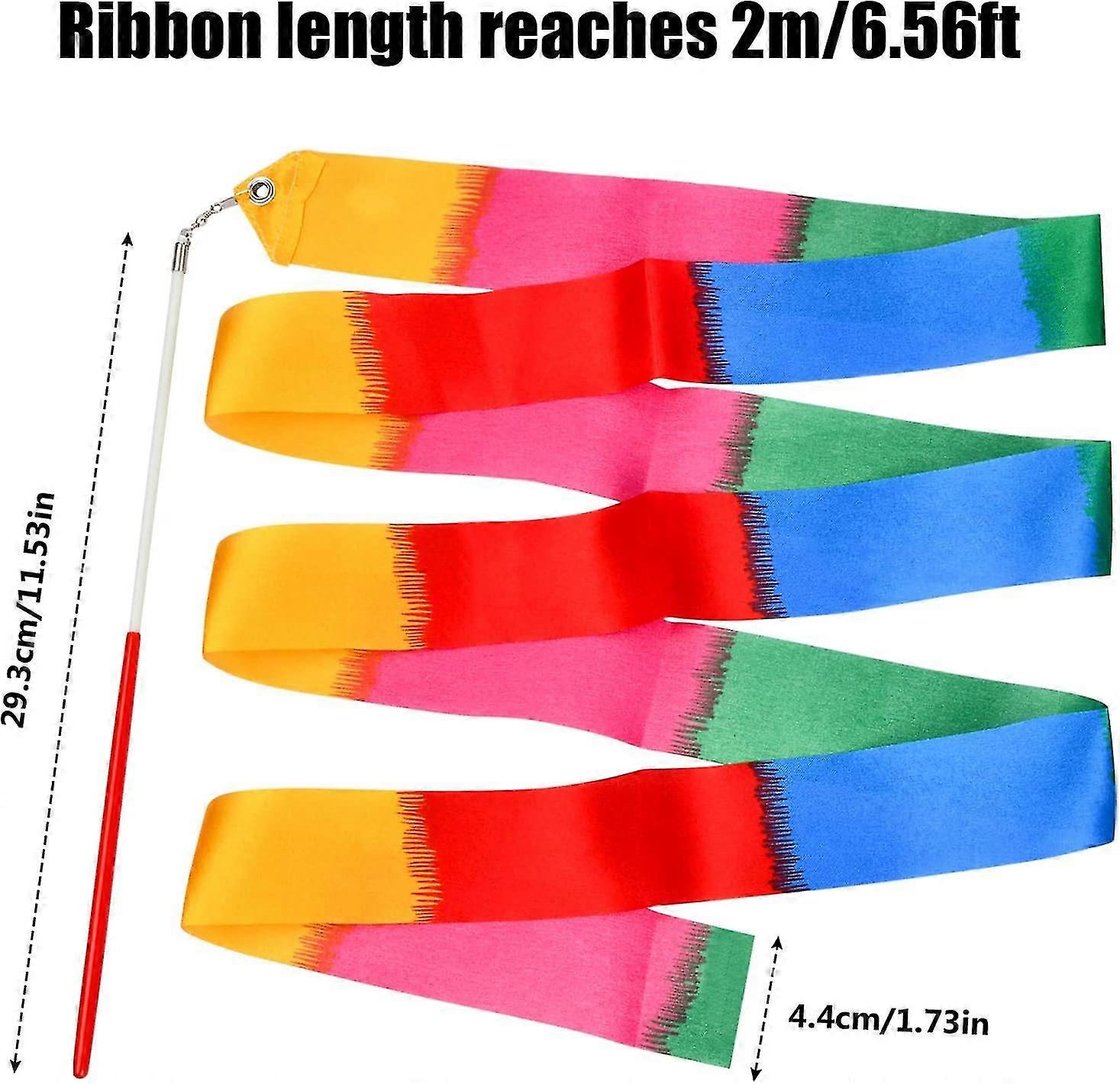 10 Packs Dance Ribbons Streamers, Colorful Gymnastic Dance Ribbons ...