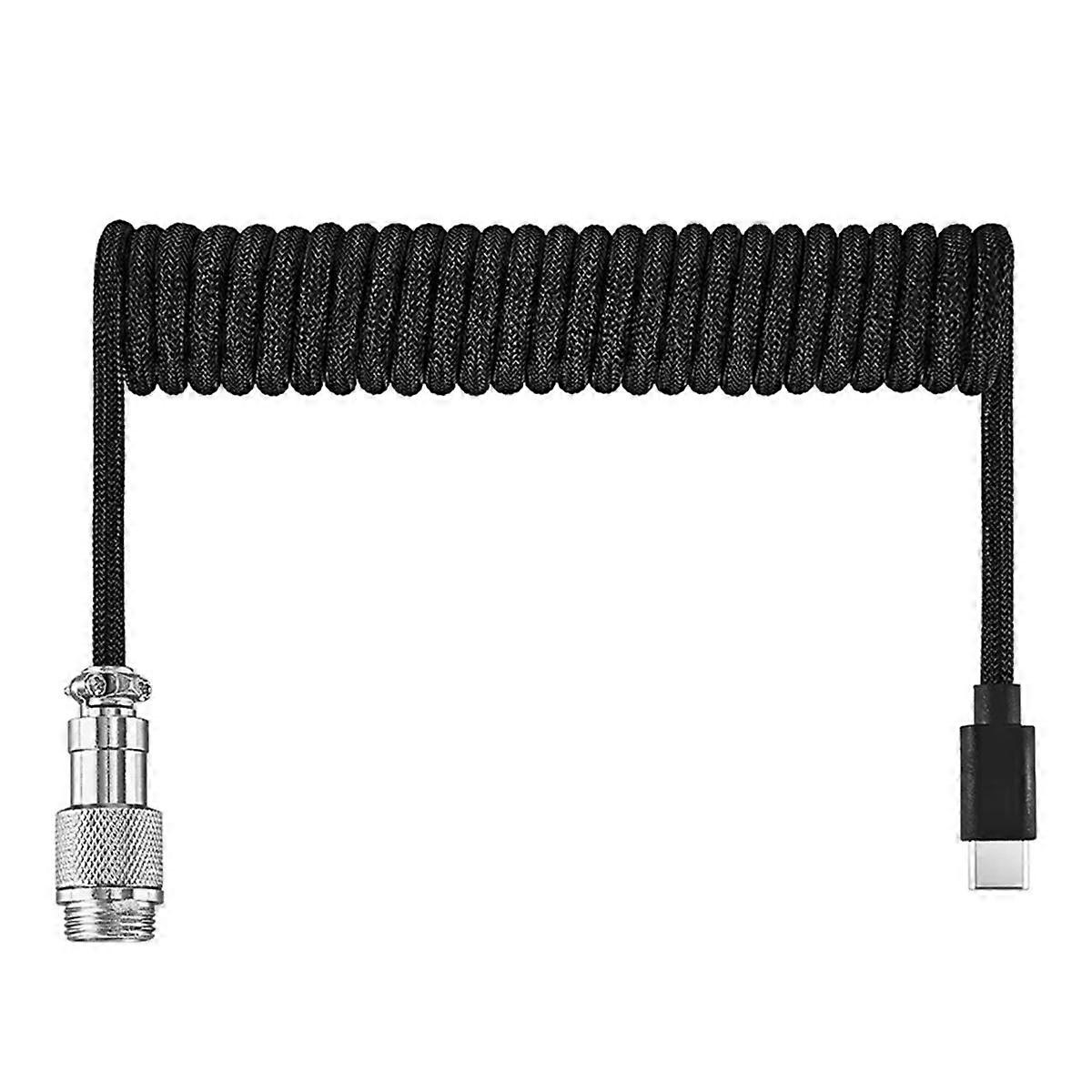 Usb Keyboard Cable Black Coiled Keyboard Usb Type C Cable DIY Aviation ...
