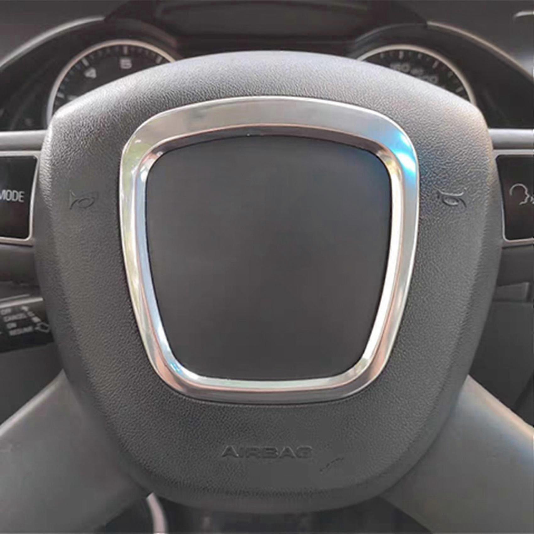 Car Chrome Steering Wheel Trim Cover Emblem Frame Sequin Centering ...