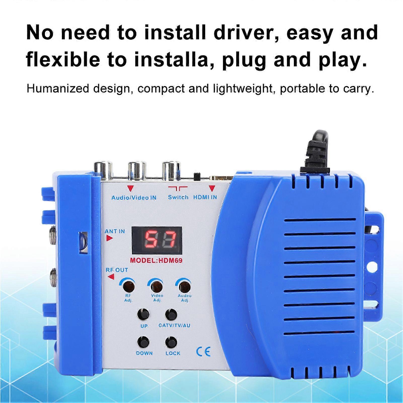 HDM69 Digital RF HDMI Modulator AV to RF Converter VHF UHF PAL Standard Portable Modulator for ...