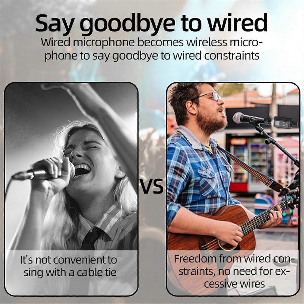 UHF Wireless mission Adapter for XLR Mic Audio mitter and Receiver for ...