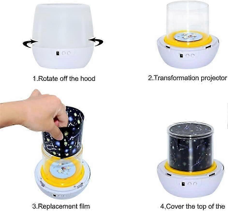 Music Projector Child Lamp, Nursery Rotating Star Lamps For Children ...