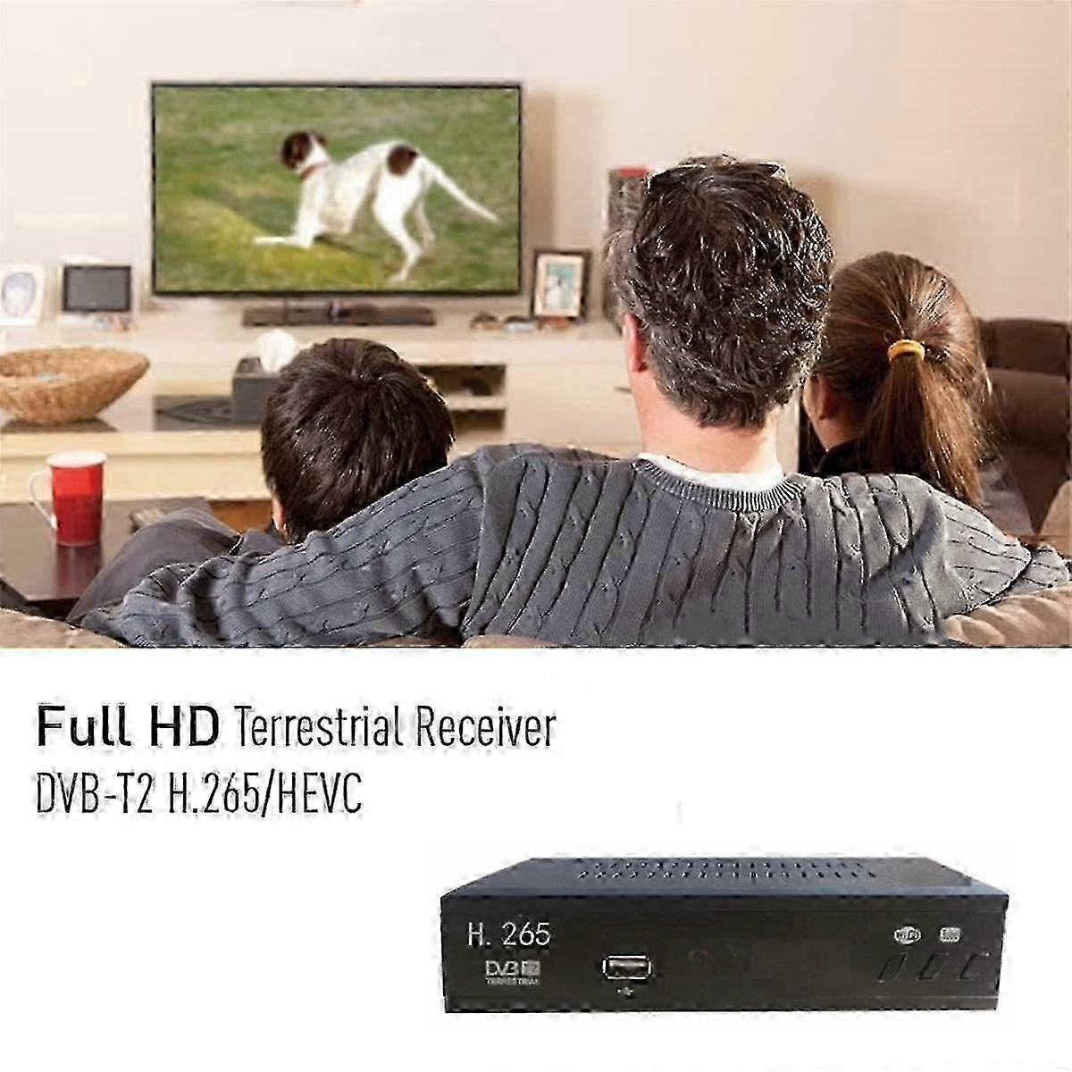 DVB-T2 HEVC H.265 Digital TV Tuner USB Receiver 1080P HD Decoder Set ...