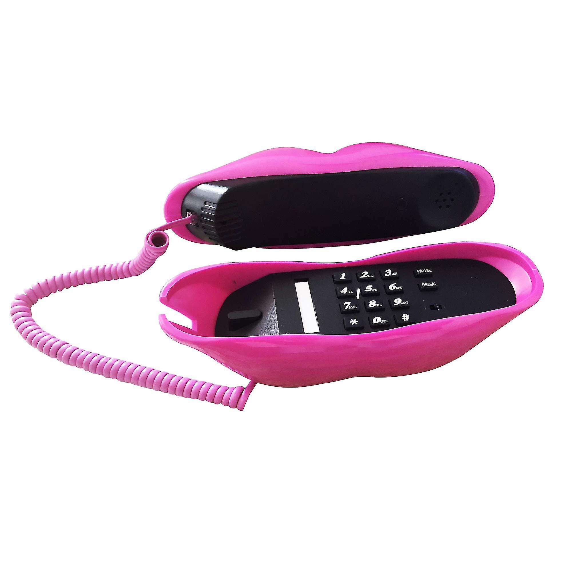 Red Mouth Telephone Wired Novelty Sexy Lip Phone Gift Cartoon Furniture ...