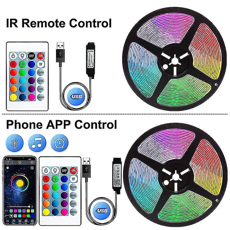 Led Strip Light Usb Bluetooth Rgb 5v Led Rgb Lys Fleksibel Led Lamp ...