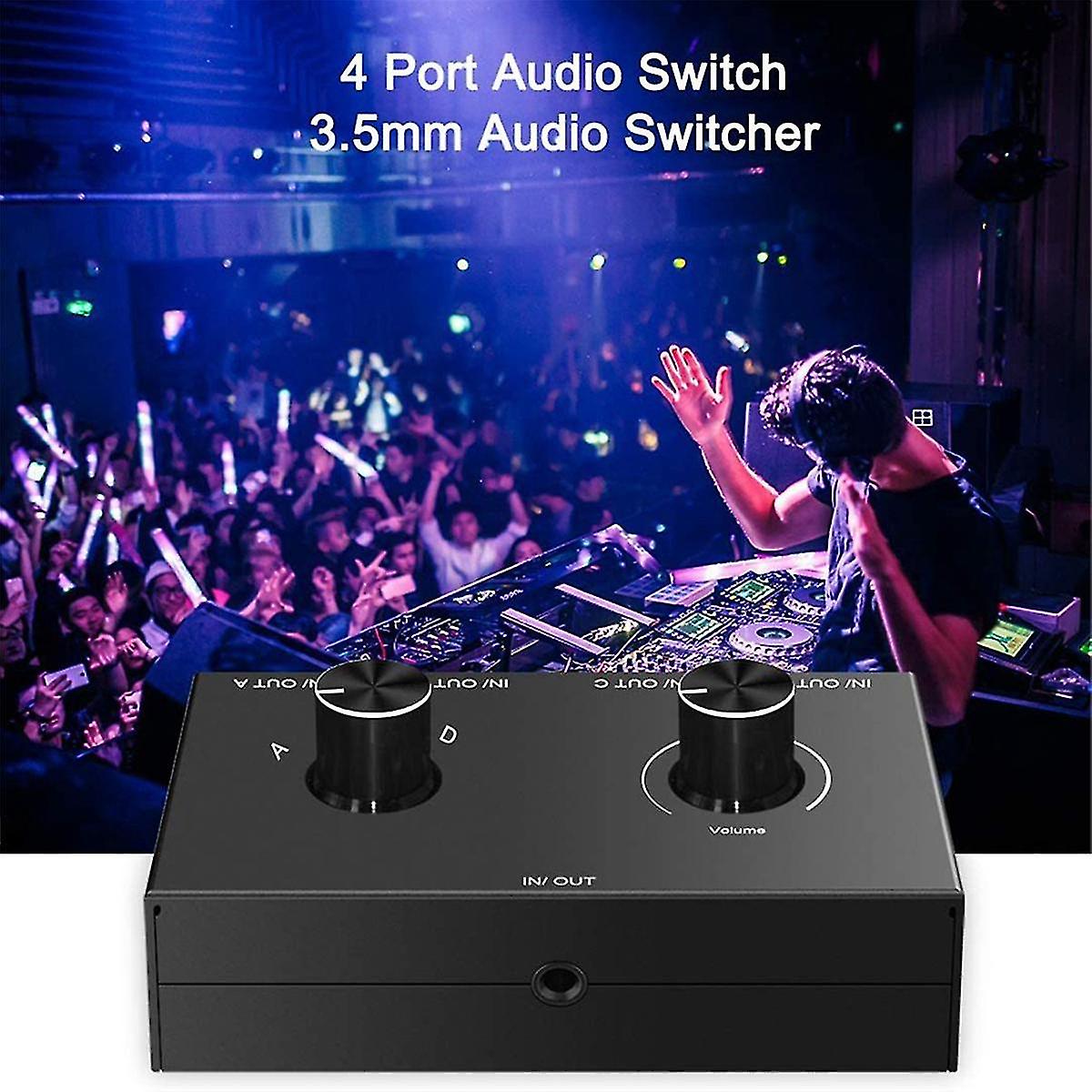 4 Way 3.5mm Jack Audio Switcher Stereo Bi-directional Audio Switch ...