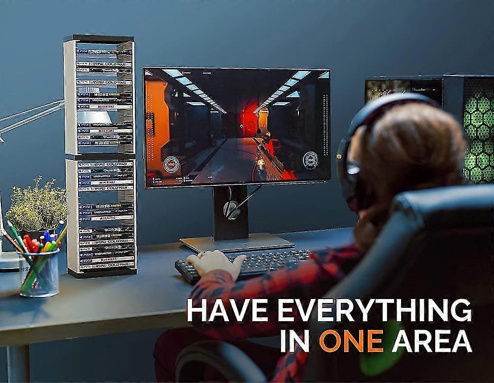 PS5 Game Holder Game Storage Organizer - 36 CD Game Holder Disk Tower ...