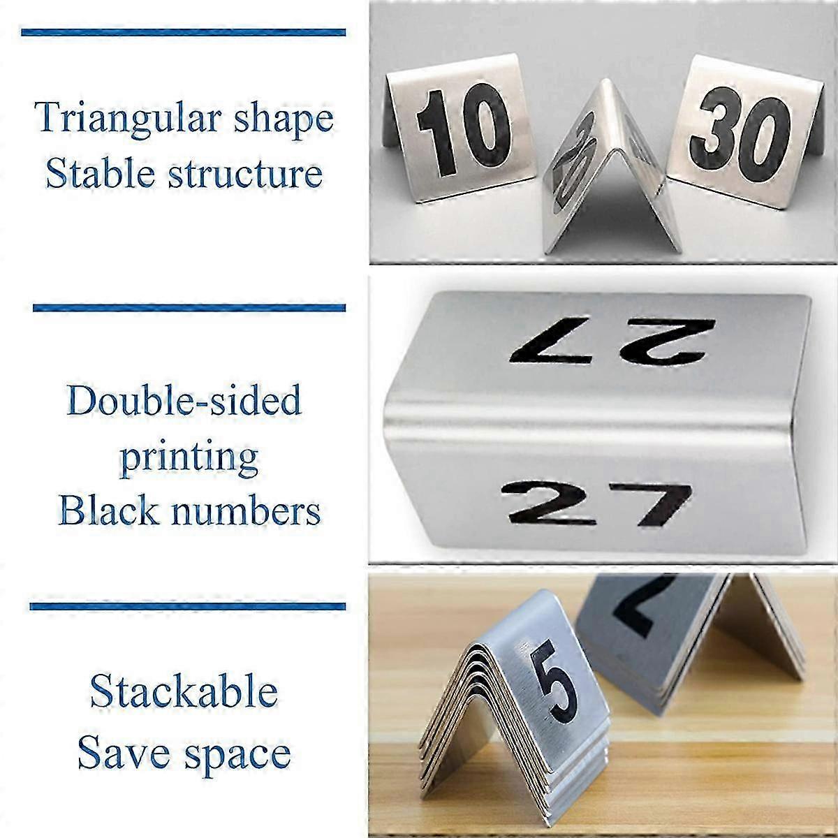 50pcs Restaurant Bar Place Table Marker Tabletop Number Sign Stackable ...
