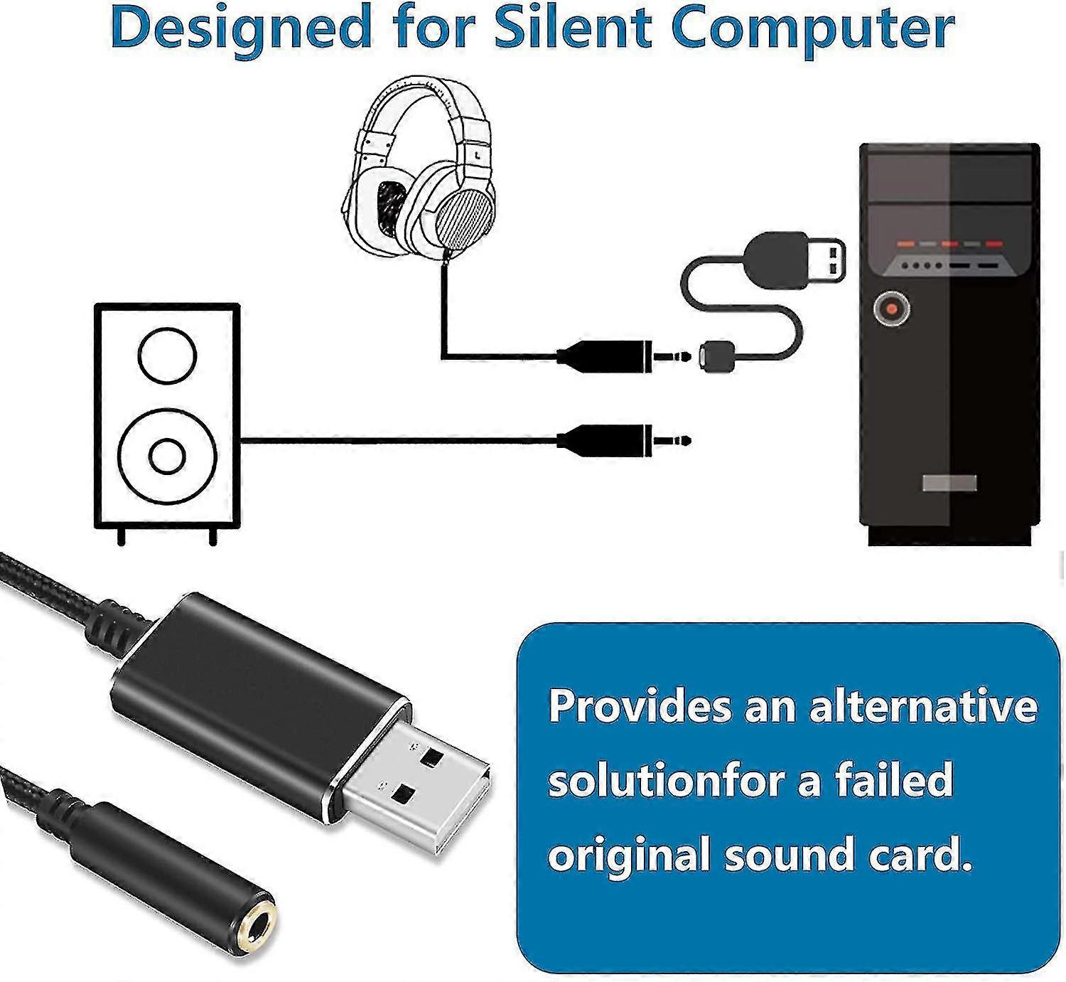 Usb Audio Adapter,usb To 3.5mm Audio Jack Adapter, Usb External Sound ...