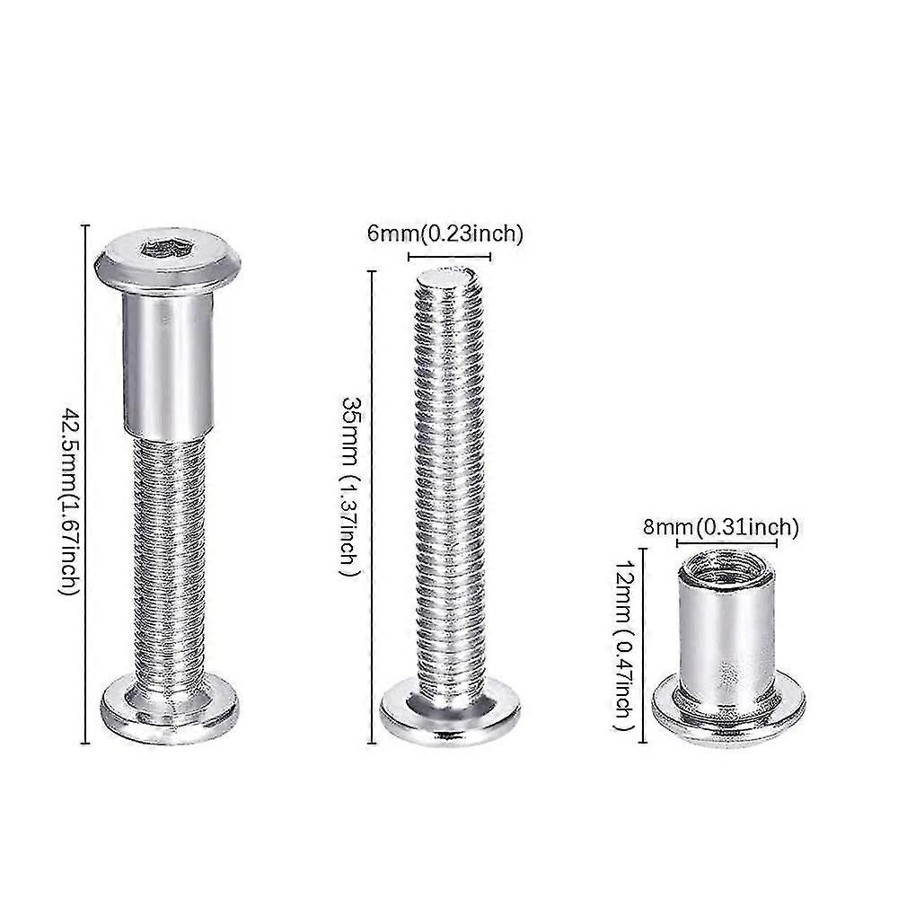 Furniture Connection Screws 6pcs Furniture Assembly Screws With M6 Bolt ...