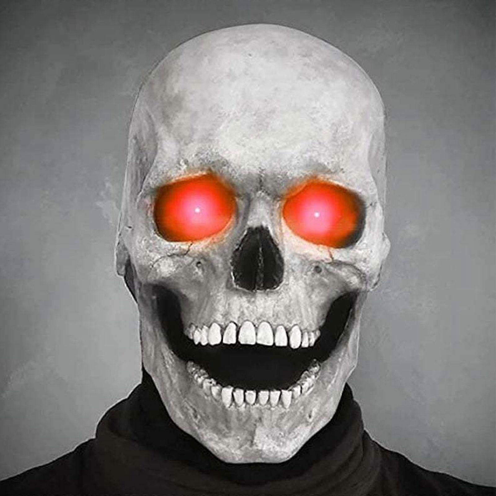 Halloween Skull Mask Horror Glow Eye Full Head Skull Masks Helmet ...
