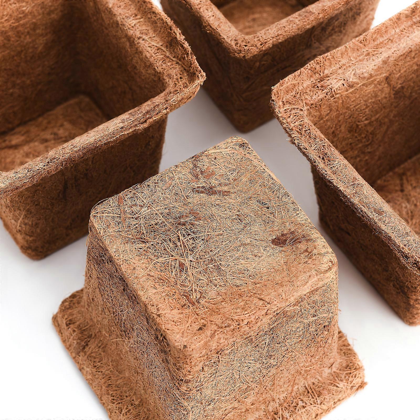 Coir Planting Pots, 6Pcs Seed Starting Pots Square Nursery Pot ...