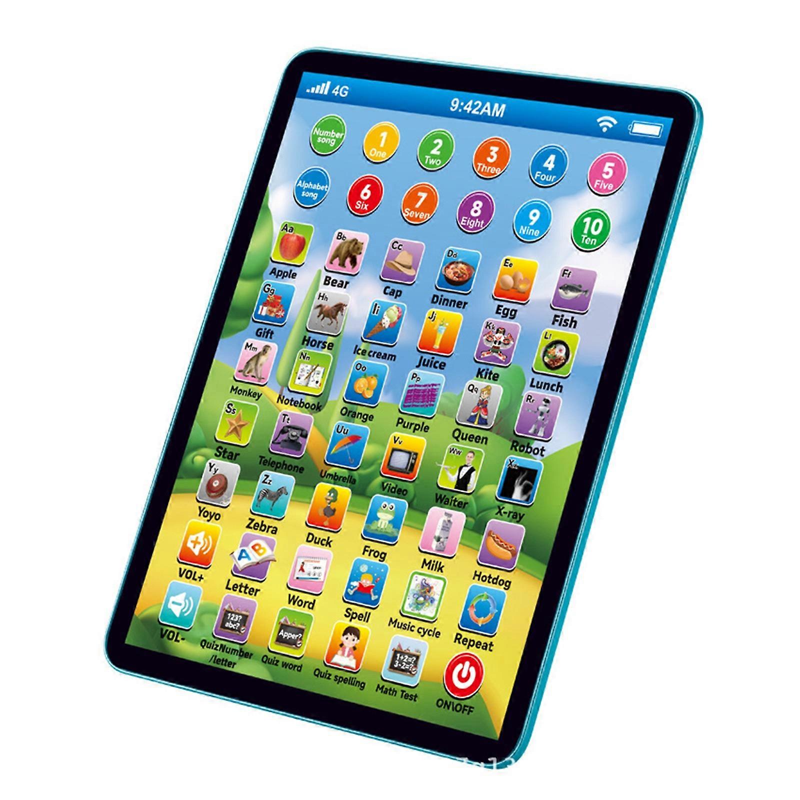 Kids Tablet Boys Learning Pad With LED Teach Alphabet Numbers Math ...