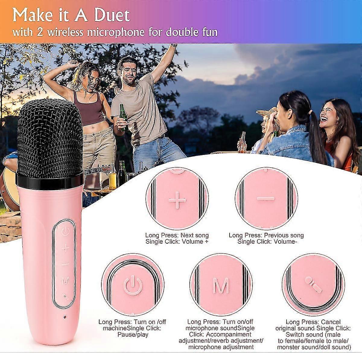 Mini Karaoke Machine For Kids, Portable Karaoke Bluetooth Speaker With ...