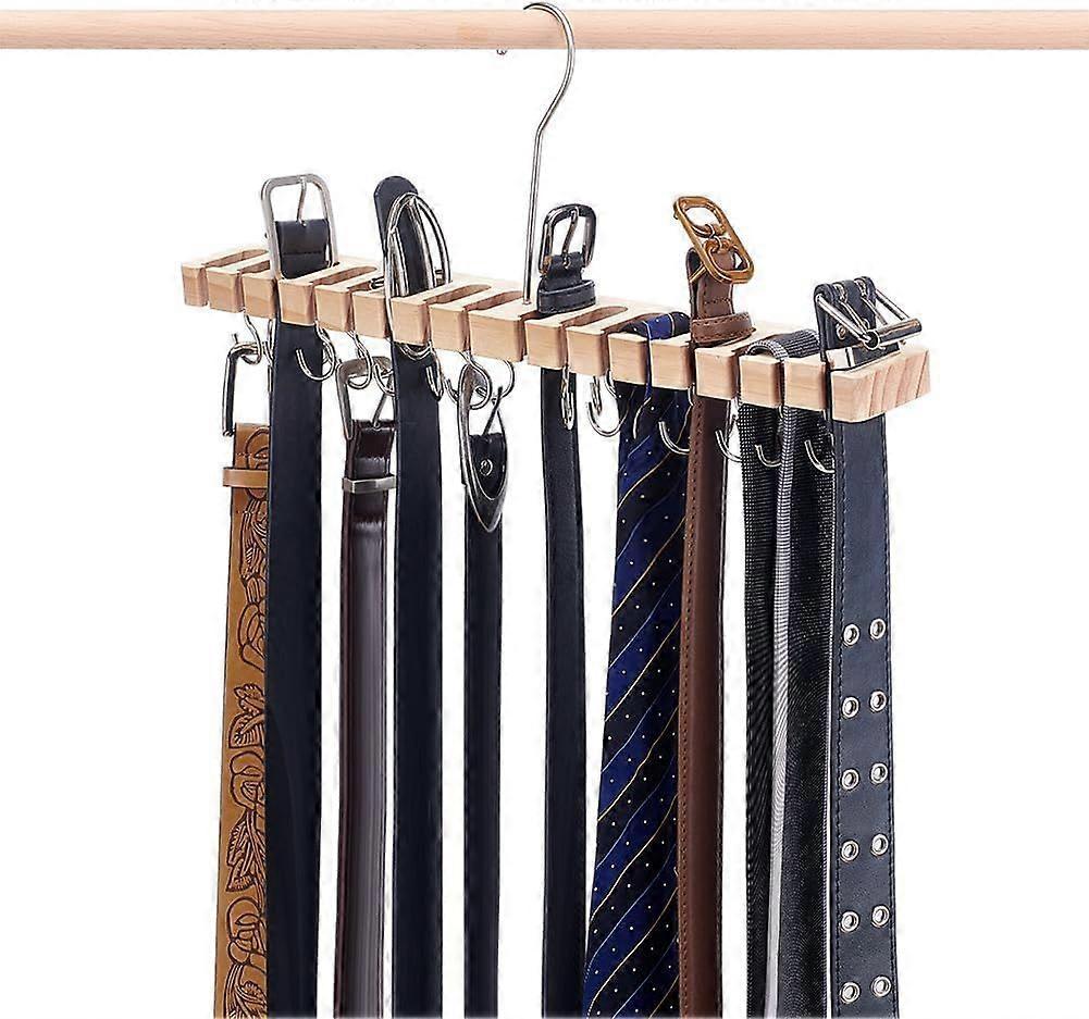 Wood Belt Storage Rack Belt Hanger for Closet Men Belt Tie Sock Storage ...