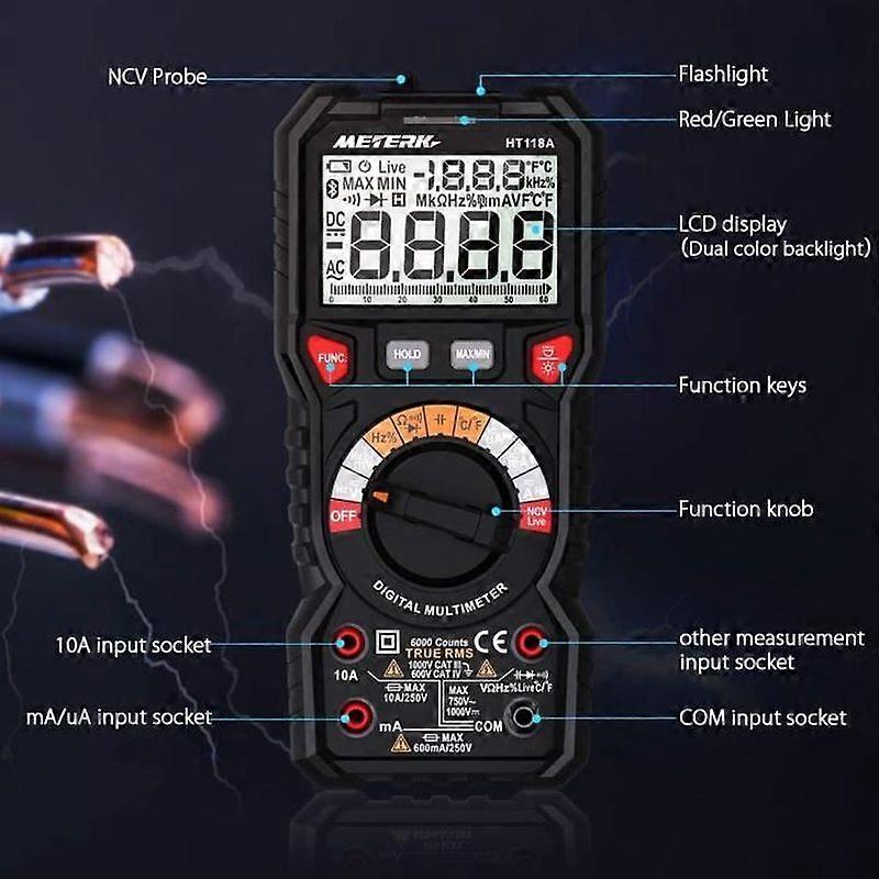 METERK Advanced TRMS 6000 Counts Electrical Tester ...