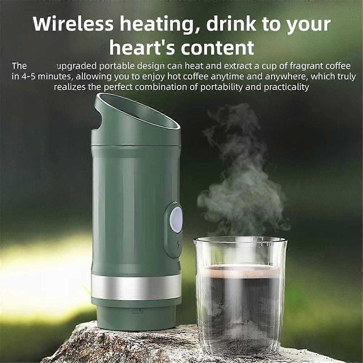 Portable Electric Espresso Coffee Maker,Cordless with Heat Brew ...