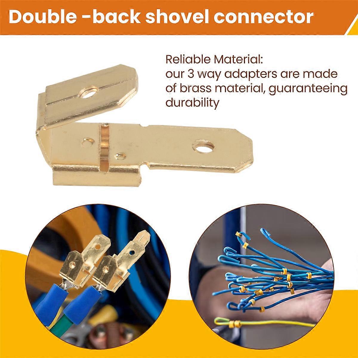 Piggyback Spade Connectors, 3 Way Adapter Dual Male to Single Female ...