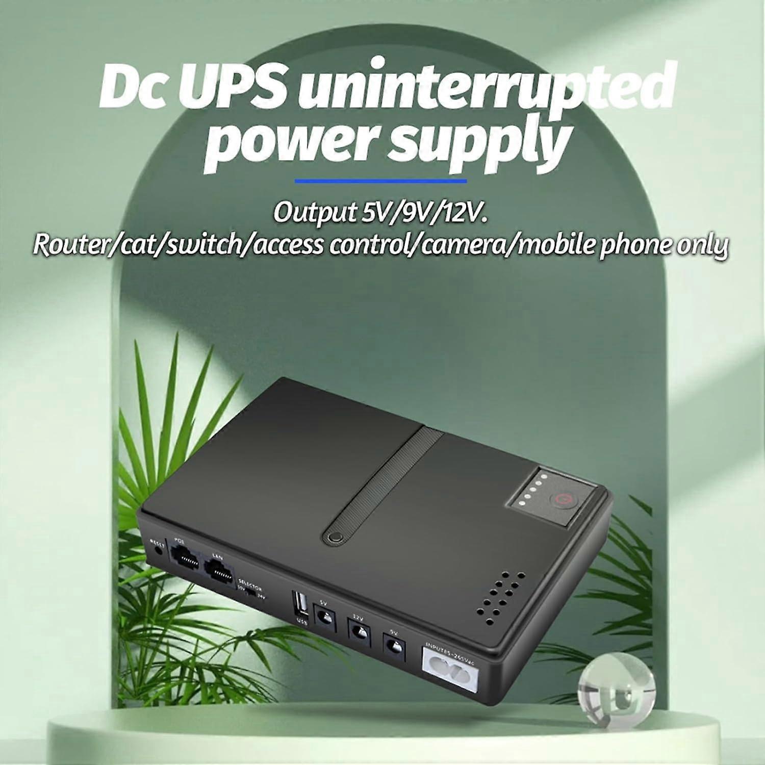 UPS Battery Backup, 15V 24V POE 5V 9V 12V USB 18W Output DC, Compact Uninterruptible Power ...