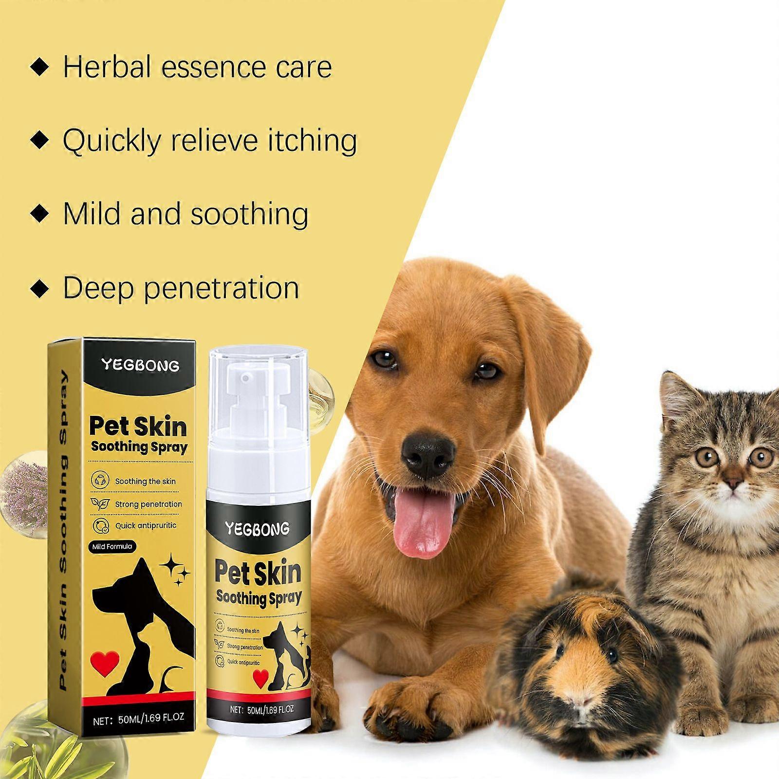 1-3pcs Pet Skin Care Spray Cat & Dog Skin Wound Fungus Ringworm Itching ...