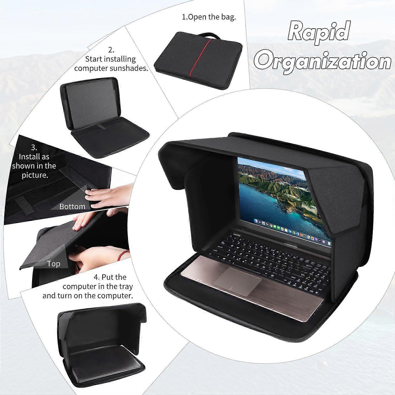 16-Inch Laptop Bag Sun Shade Foldable Anti-Glare Privacy Screen Cover ...