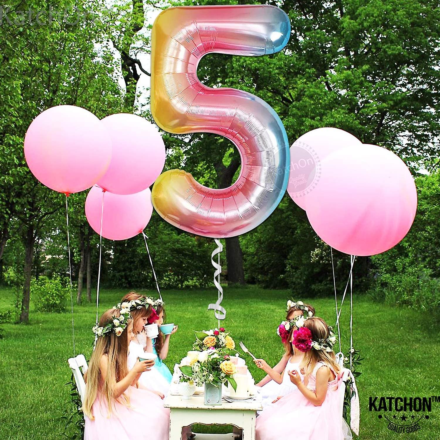 Huge, Rainbow Number 7 Balloon - 40 Inch | 7 Balloon Number For 7th ...