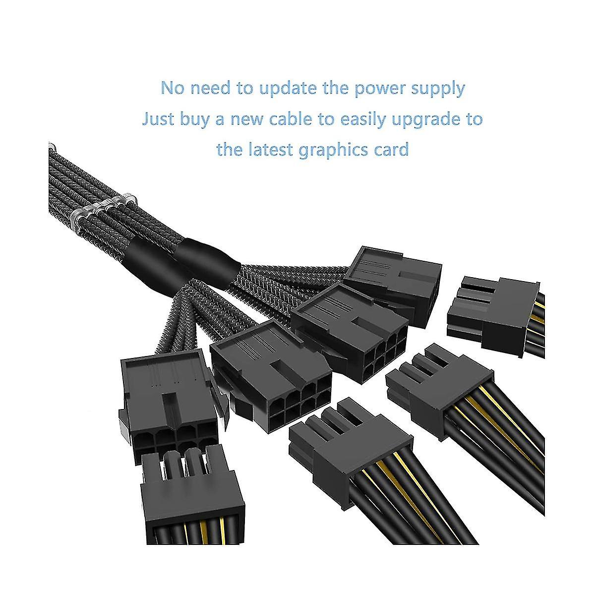 Rtx 4090 4080 4070ti 16pin(12+4) To 4x8pin Pci-e 5.0 Sleeved Extension ...