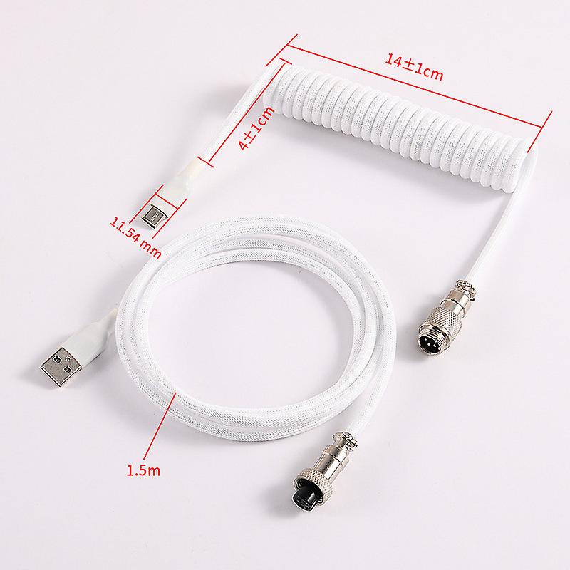 Type C Usb 1.5m Mechanical Keyboard Coiled Cable Wire Computer ...