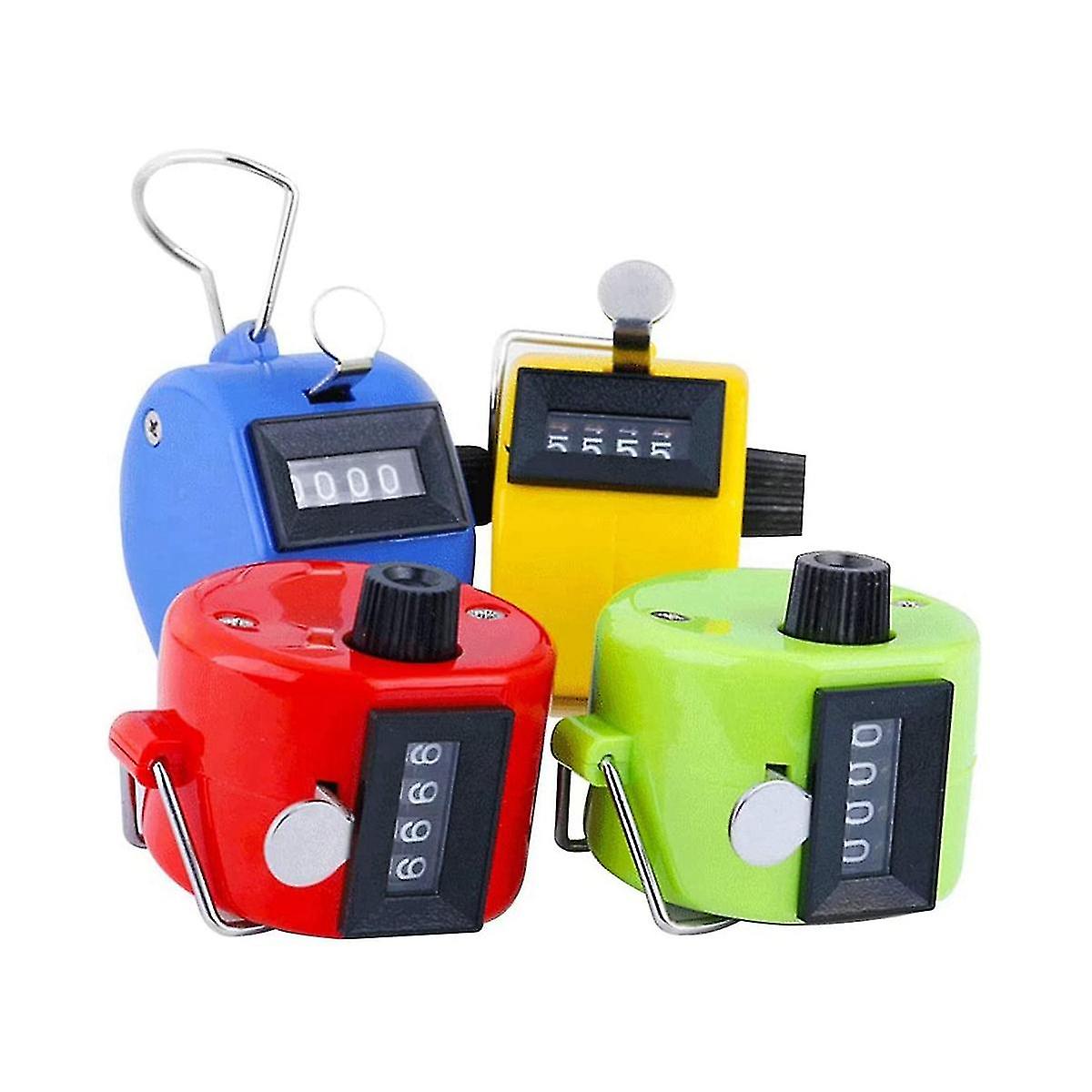 6 Pcs Hand Counter 4 Digit Mechanical Palm Click Counter Assorted Color ...