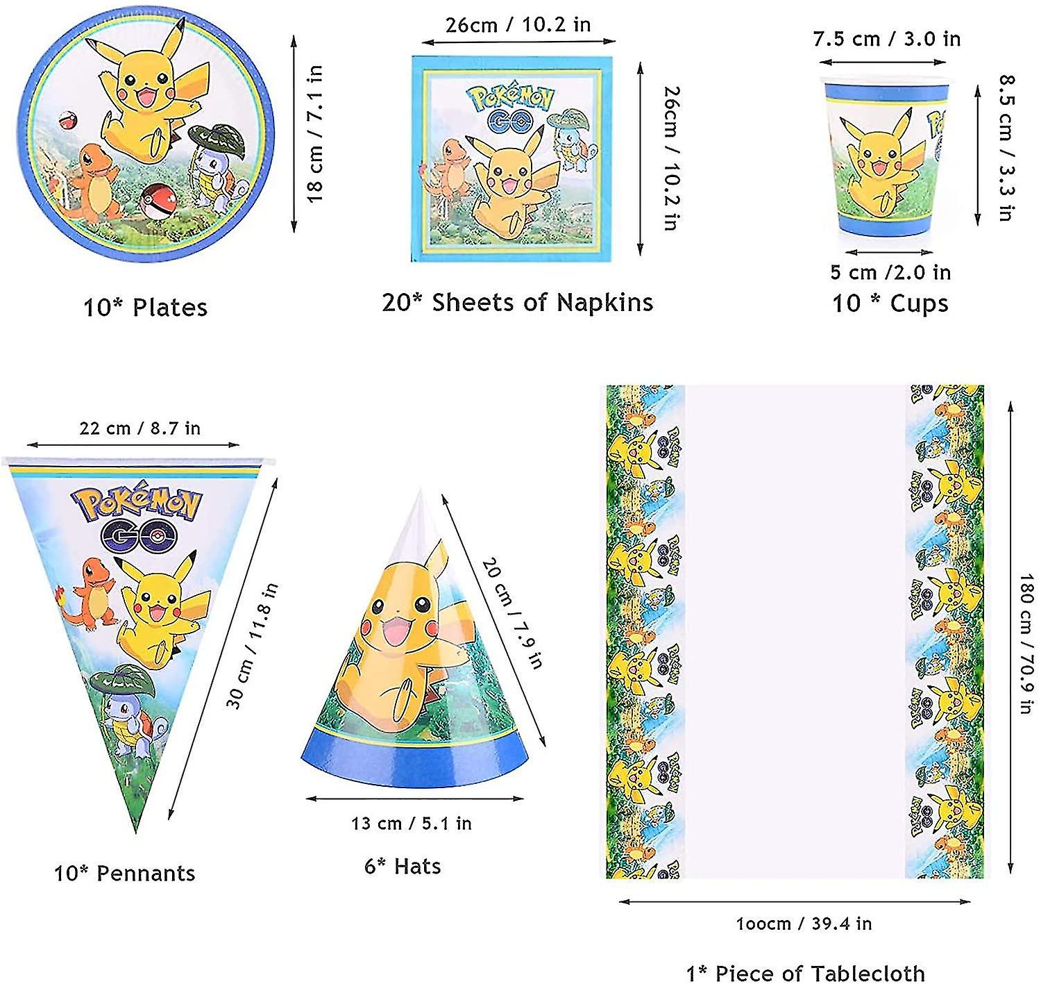 Birthday Decoration Boys Girls Pink Pikachu Paper Plate Cups Tableware ...