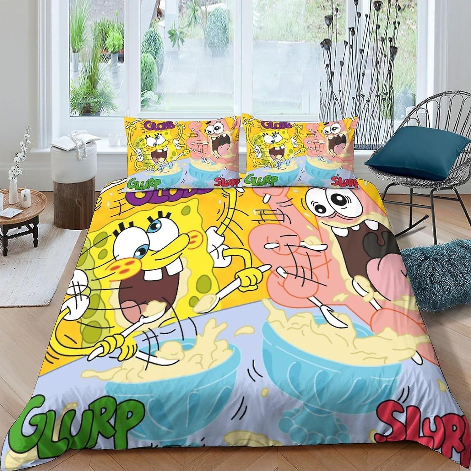 HOUKIG Spongebob 3D Print Anime Characters Quilt Cover Duvet Cover ...