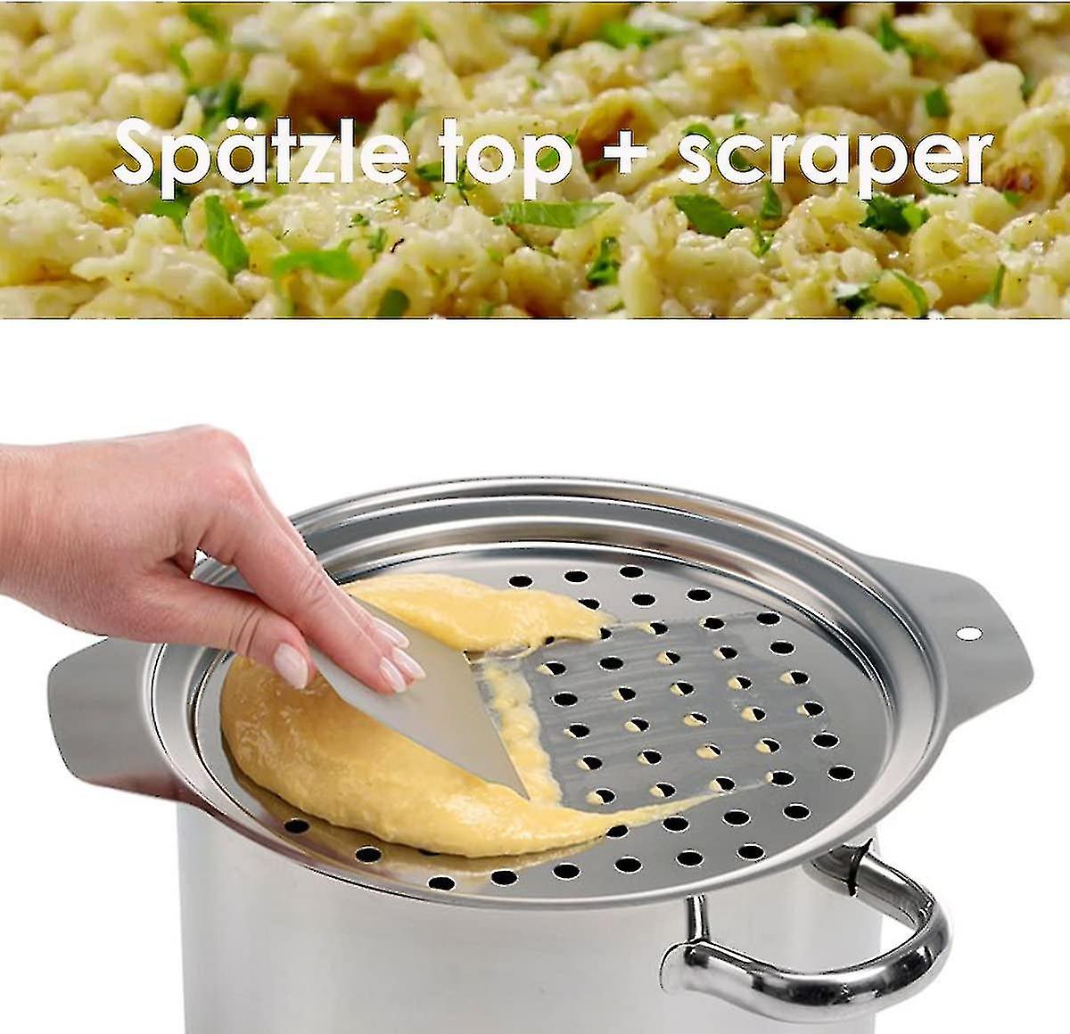 Stainless Steel Spaetzle Maker Lid With Scraper Traditional German Egg ...