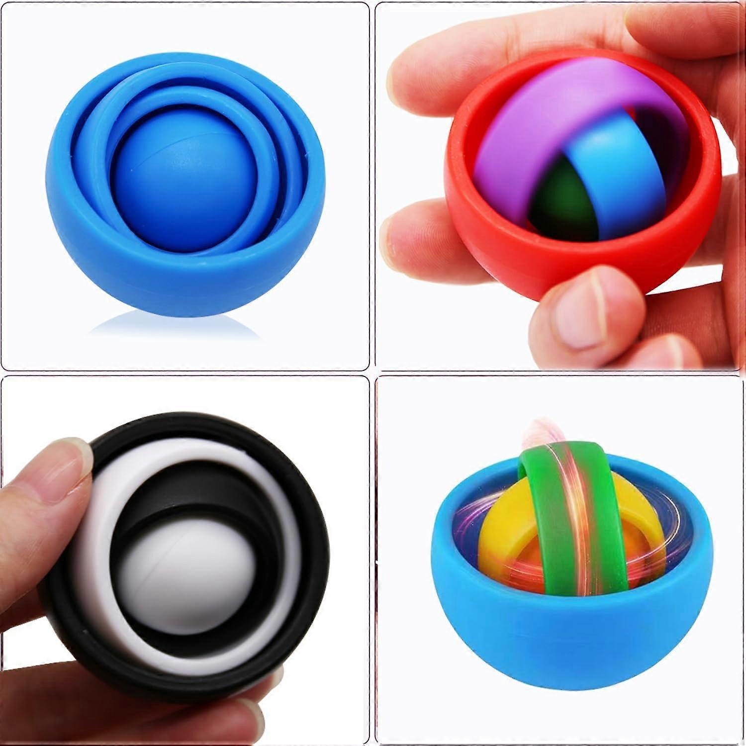 2 Pack Gyroscope Fidget, Fidget Spinner Ball Multilayer Infinite Flip ...