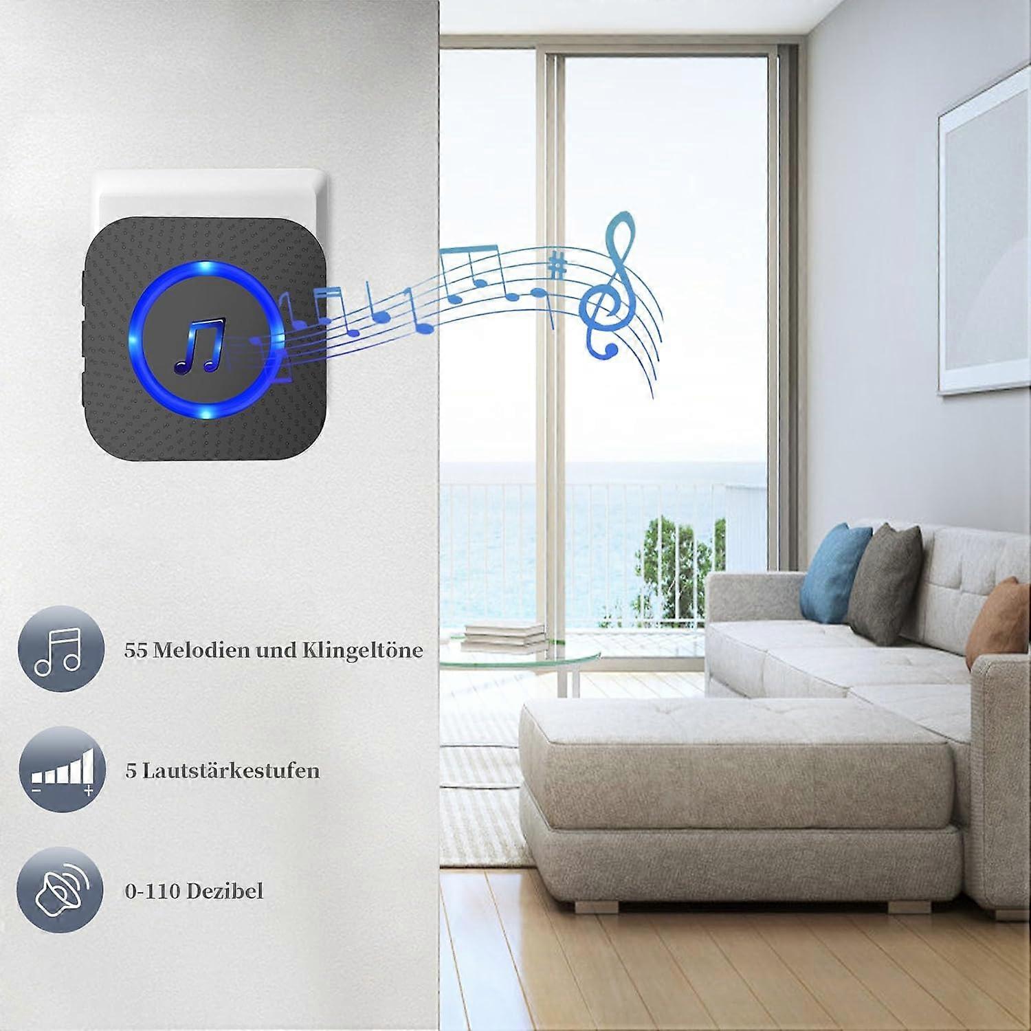 Wireless Doorbell, 300M Long Range Waterproof Electronic Chime Chime ...