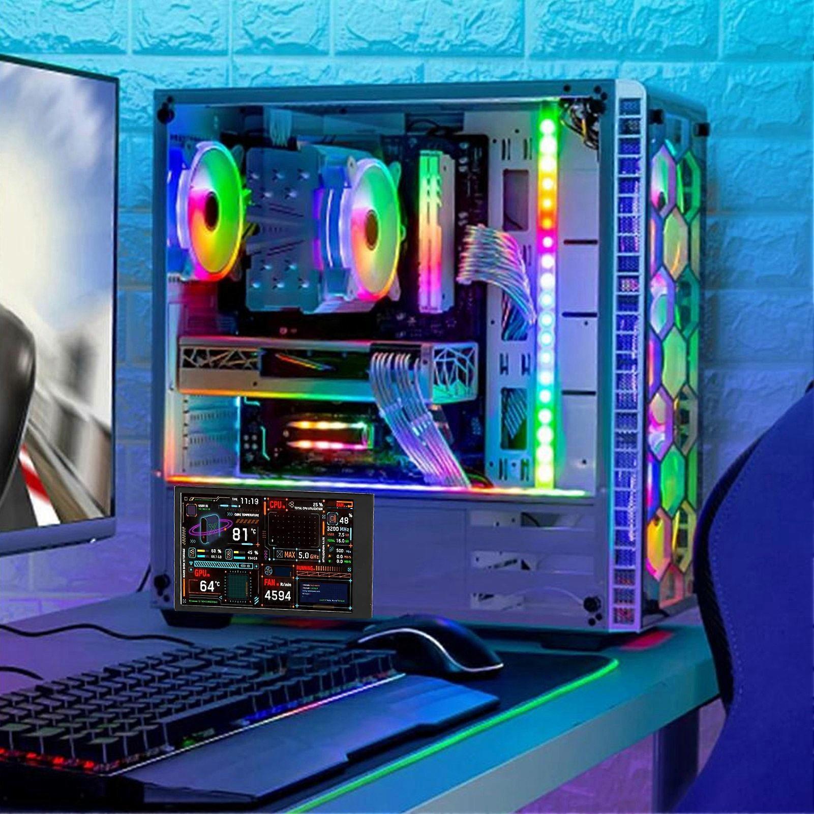 Computer Temp Monitor 3.5 Inch IPS Dual USB C Theme Editor Customizable ...