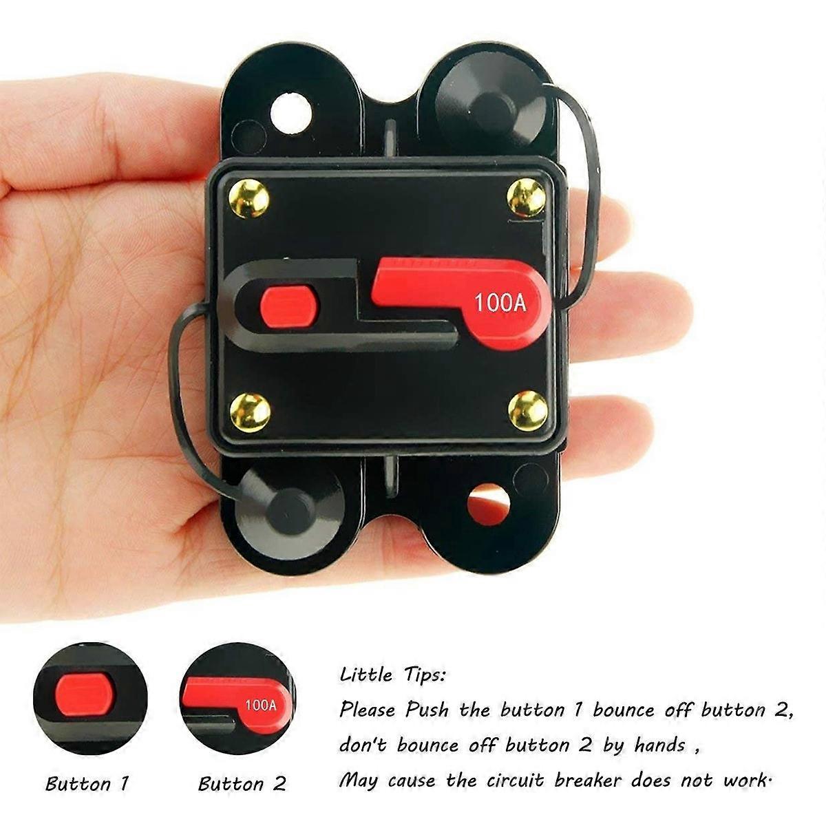 Circuit Breaker 100A with Menual Reset Home Solar System for Car Audio ...