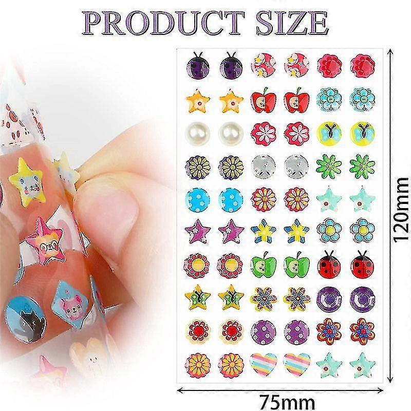 60/180/300pcs Sticker Earrings 3d Gems Stickers Glitter Sparkle Crystal ...