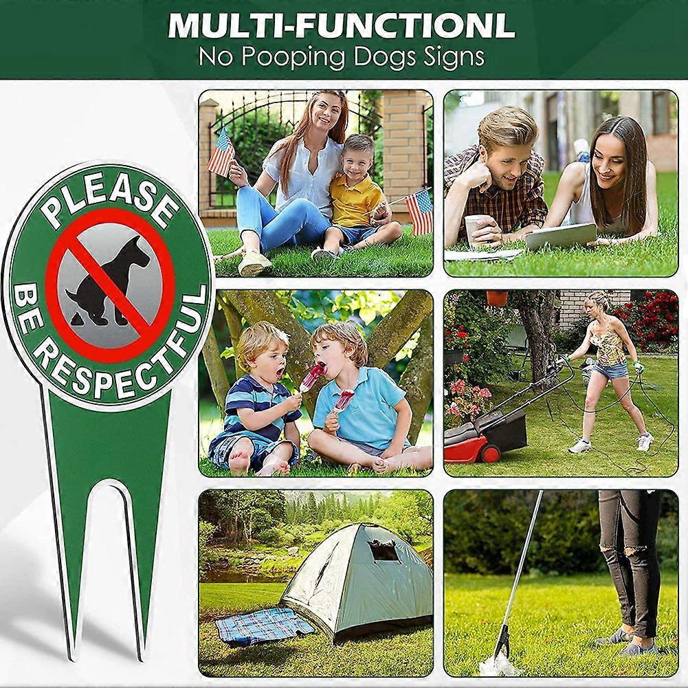 4 Pieces No Poop Dog Signs Be Respectful No Pooping Dog Lawn Signs No ...