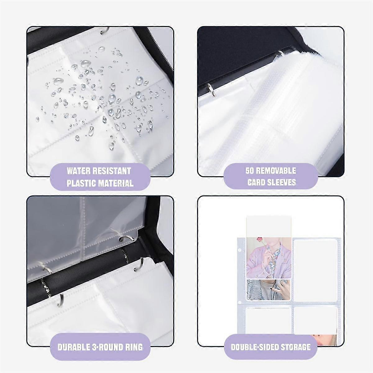 Photo Card Binder with 50 4 Pocket Card Pages, 400 Photo Card Holder ...