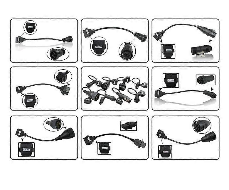 8PCS Truck Cable For AUTO DS150 TCS Adapter Cable Connector Cable for ...