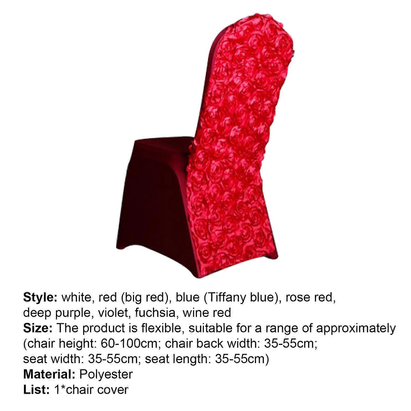 Chair Covers Elastic Tear Resistant Spandex Satin Rosette Back Chair ...