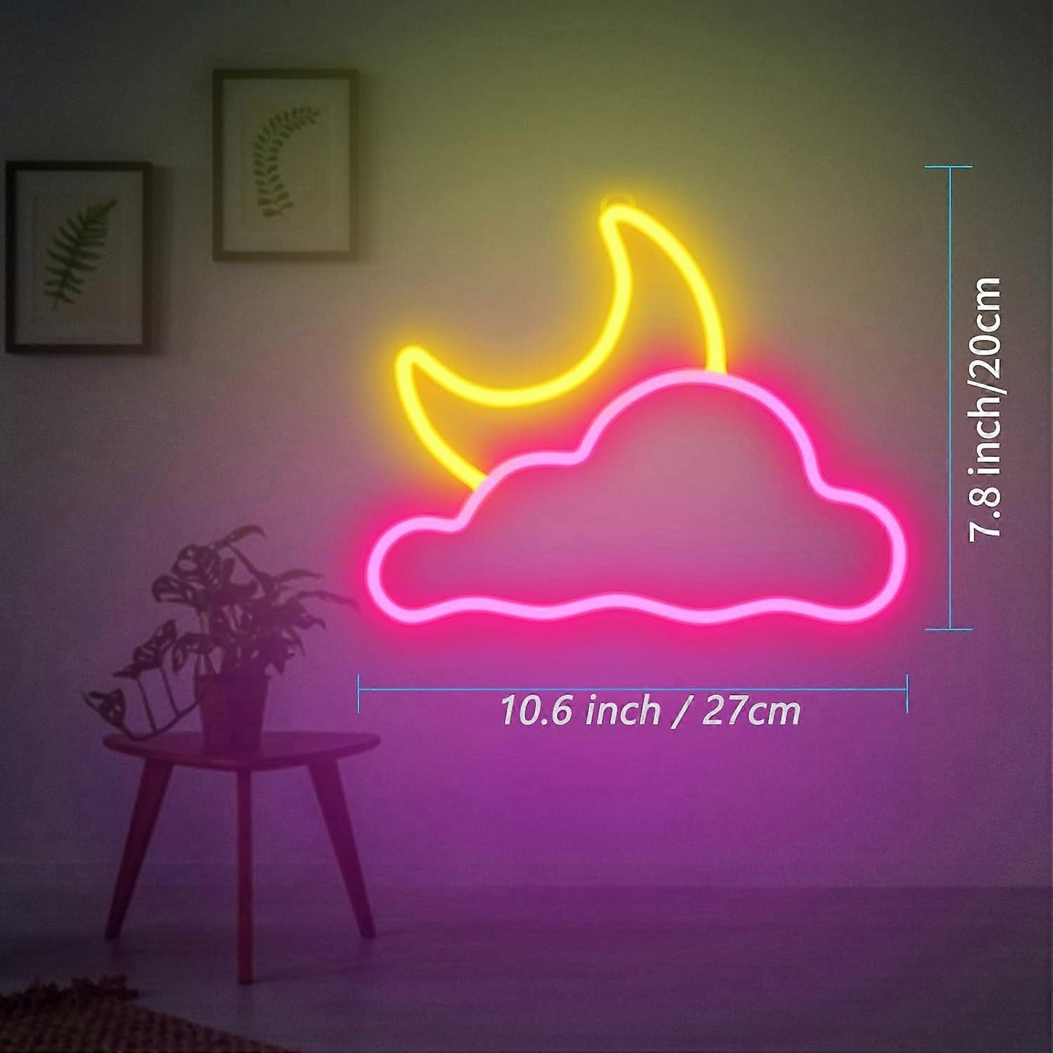 Neon Sign,Cloud and Moon for Wall Decor USB Powered Led Neon Signs for ...