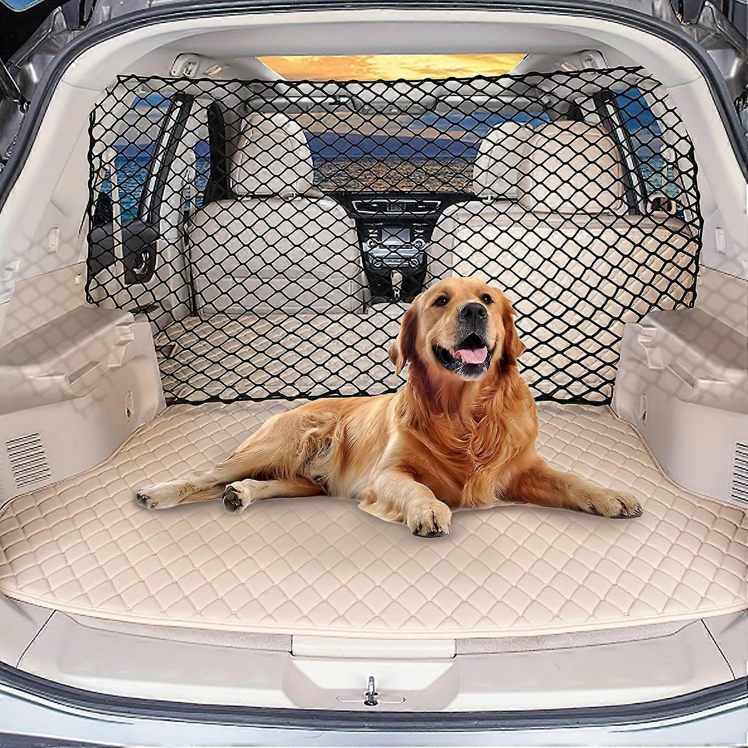 Heavy-Duty Dog Car Safety Barrier - Adjustable for SUVs & Cars - Large ...