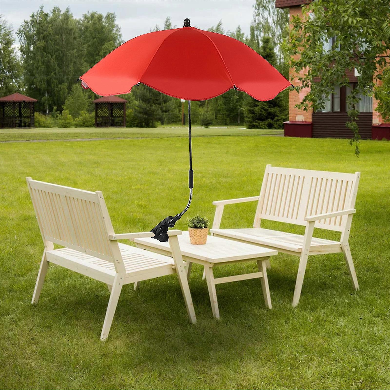 Chair Umbrella With Clamp 14 Inch UPF 50+ Clip On Parasol For Patio ...
