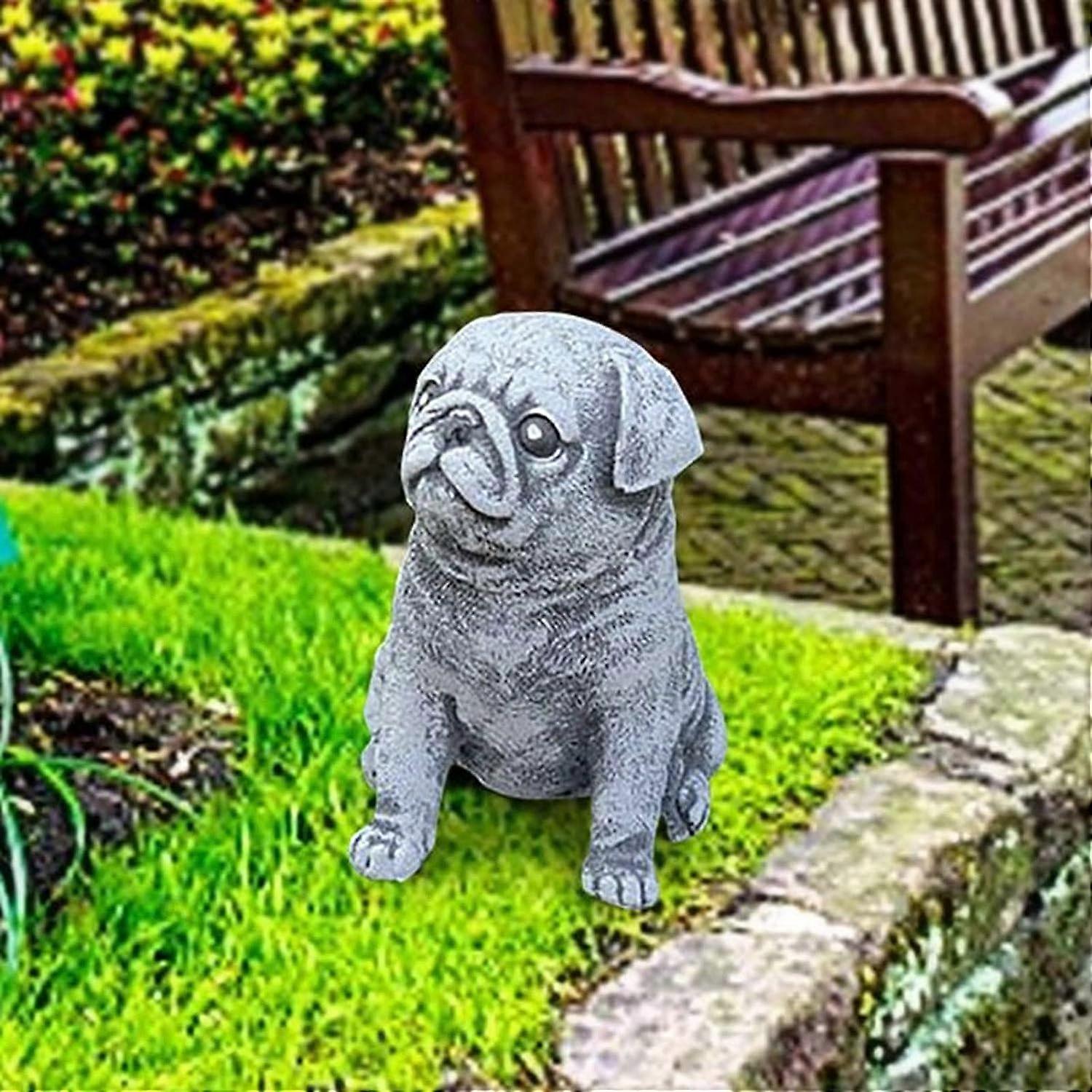Pug Dog Statues, Outdoor Dog Statue, Adorable Puppy Figurine, Resin ...