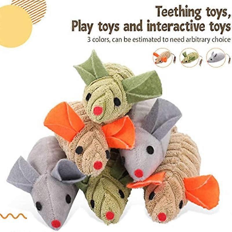 1Pcs Catnip Toys Interactive Plush Cat Teething Chew Toy Mice Animal ...