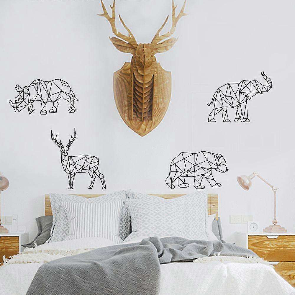 1Sheet Geometric Rhinoceros Wall Sticker Bear Stickers Modern Elephant ...